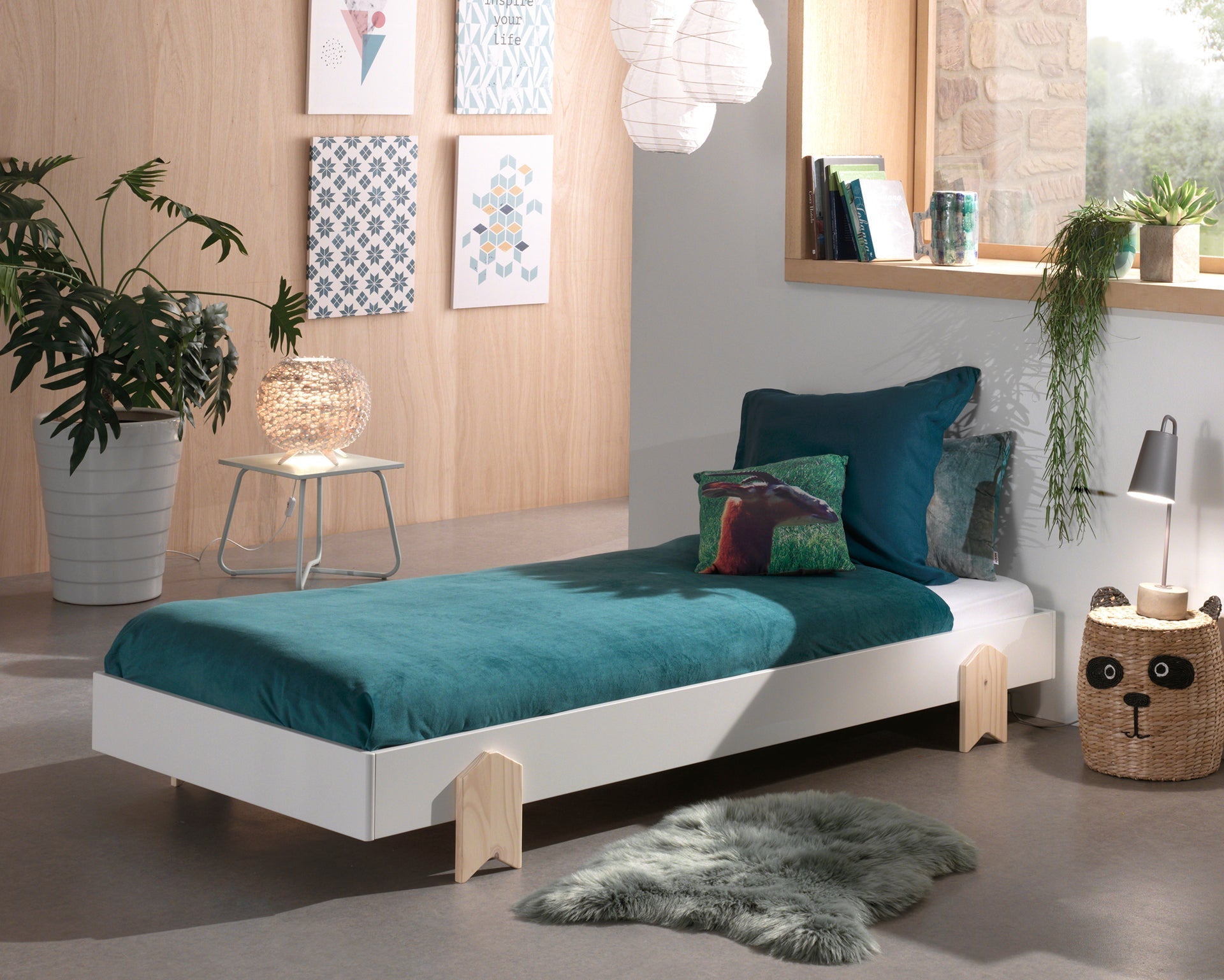 Vipack Modulo Arrow Kids Single Stacker Bed - White
