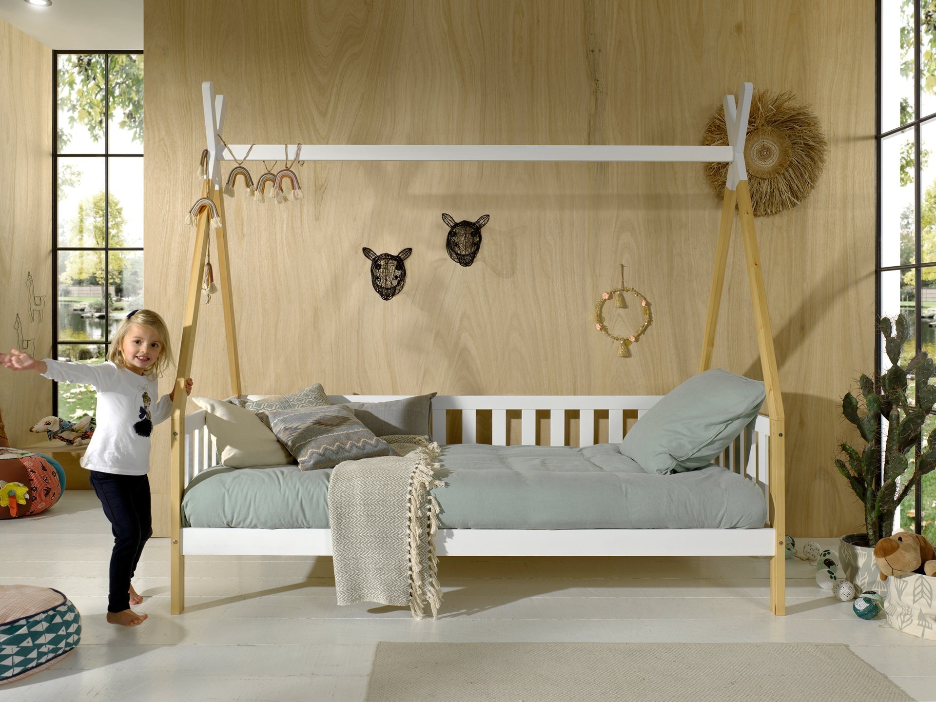 Vipack Tipi Open Side Kids Bed - White